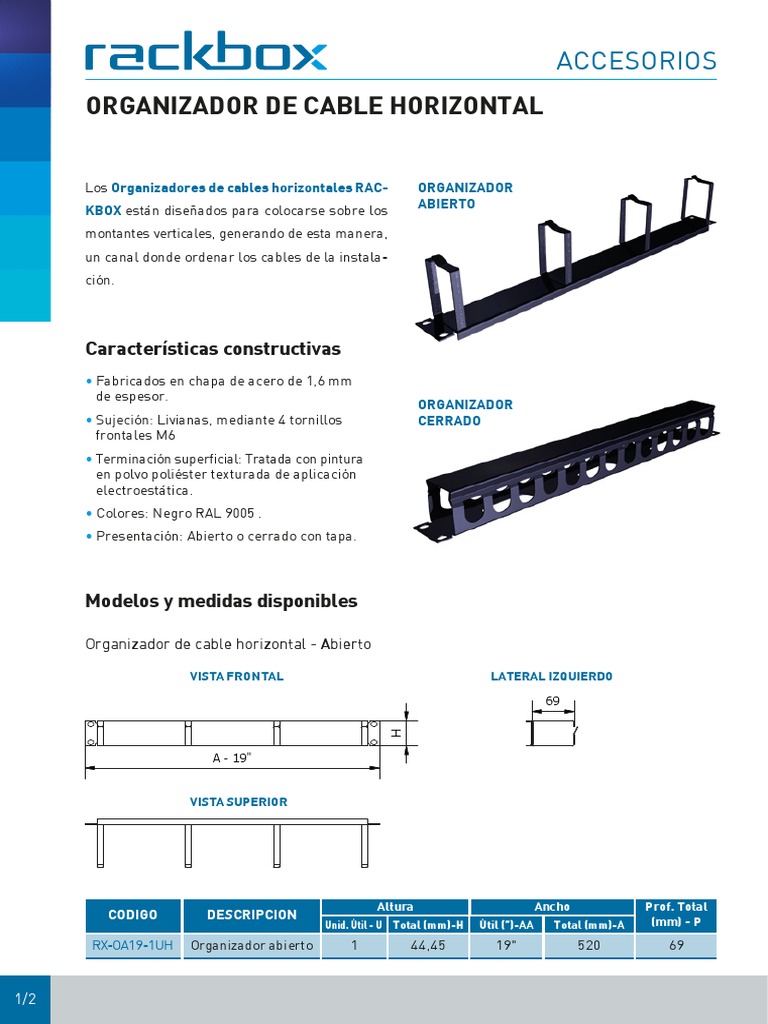 12 - Acc Racks - Org Cable Horizontal | PDF | Bienes manufacturados