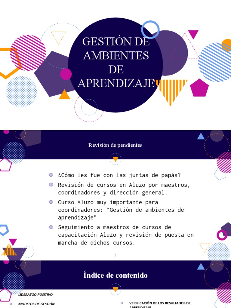 Curso ALUZO Gestion de Ambientes de Aprendizaje | PDF | Maestros ...