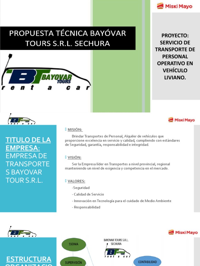 Propuesta Técnica Bayóvar Tours | PDF | Contabilidad | Seguridad y ...