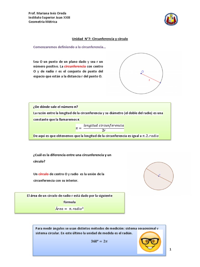 Geometría: Circunferencia y Círculo | PDF | Tangente | Ángulo