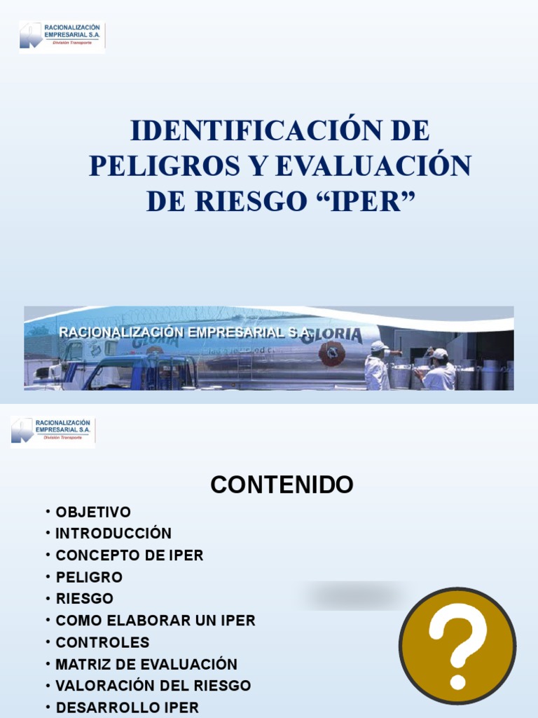 Capacitación Iper | PDF | Riesgo | Evaluación