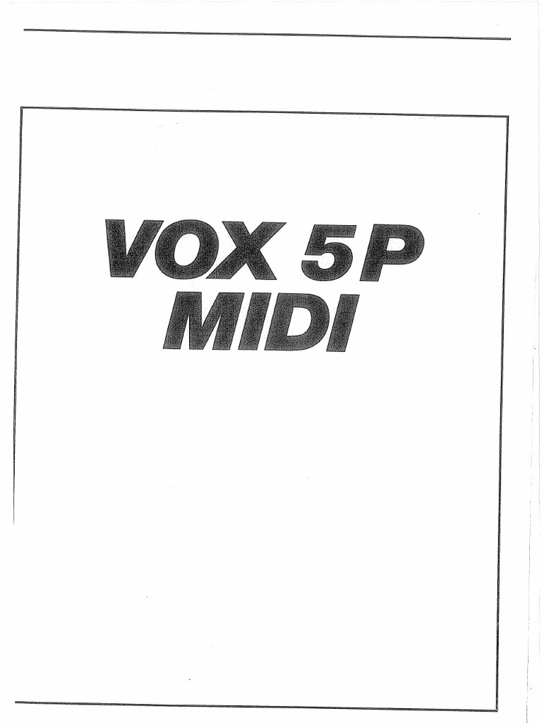 VOX 5 P Midi Bed.-Anleitung | PDF