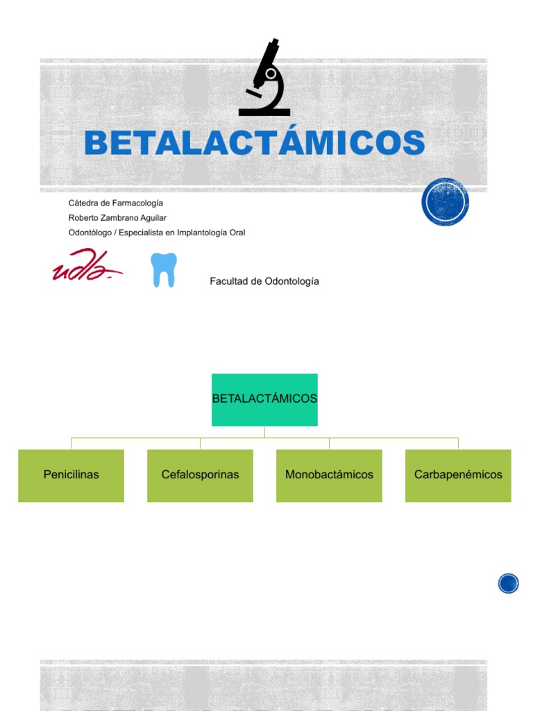 Cefalosporinas, Carbapenémicos y Monobactámicos | PDF | Penicilina ...