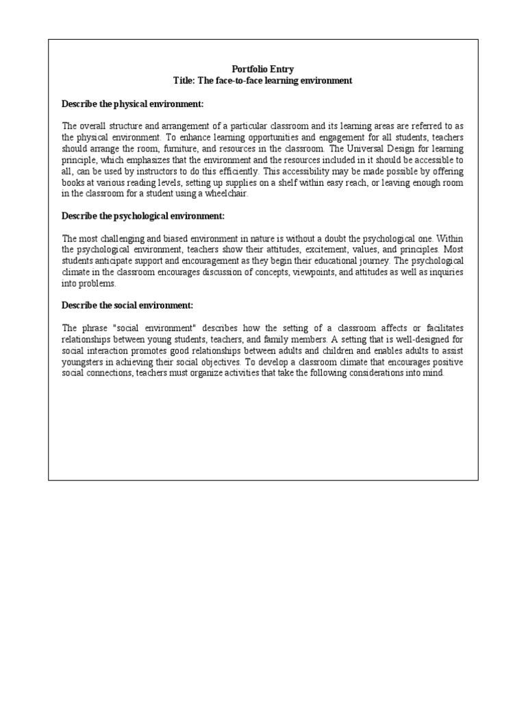 Enhancing Classroom Environments | PDF | Wellness