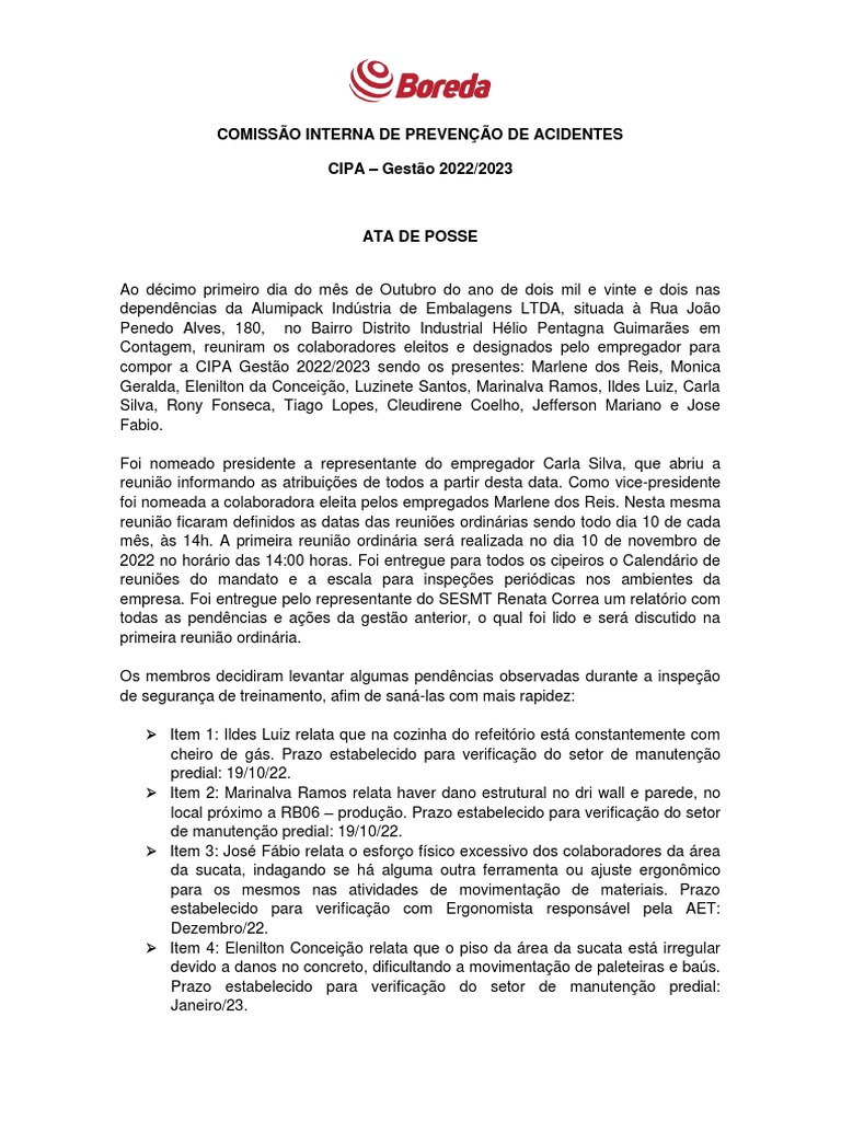 Ata de Posse 2022-2023 | PDF | Setor secundário da economia