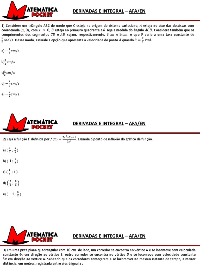 Derivadas e Integral AFA EN | PDF | Derivado | Sistema de coordenada ...