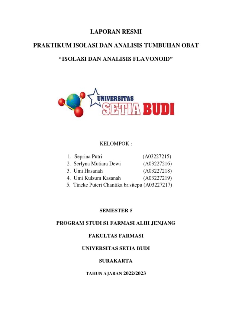 Laporan Resmi Isolasi Flavonoid - Kelompok 5 | PDF