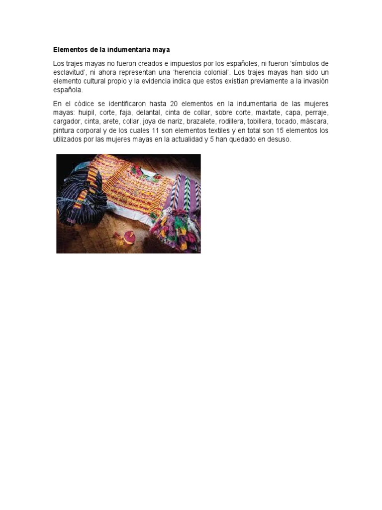 Elementos de La Indumentaria Maya | PDF