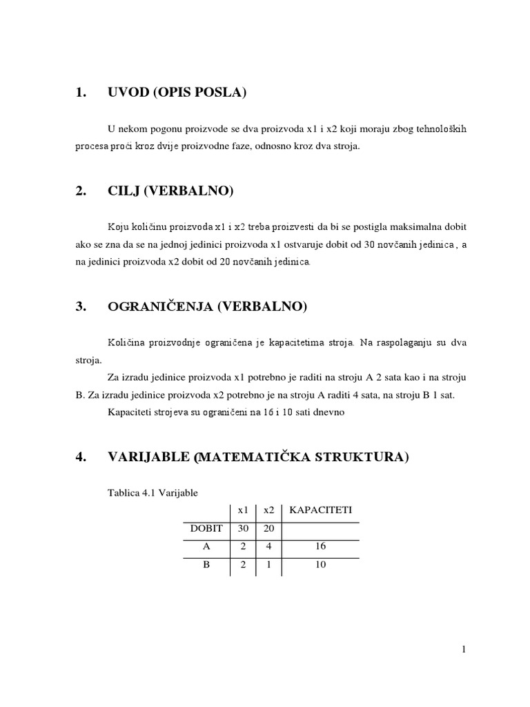 Linearno - Programiranje - INT 2 | PDF