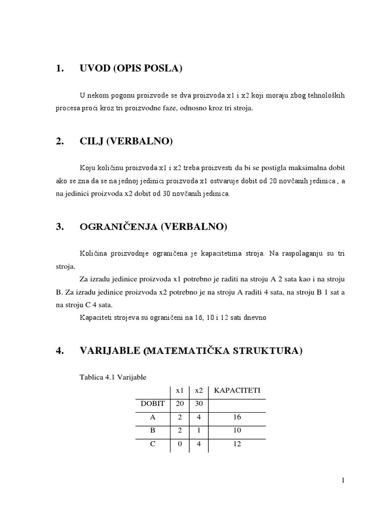Linearno Programiranje INT | PDF