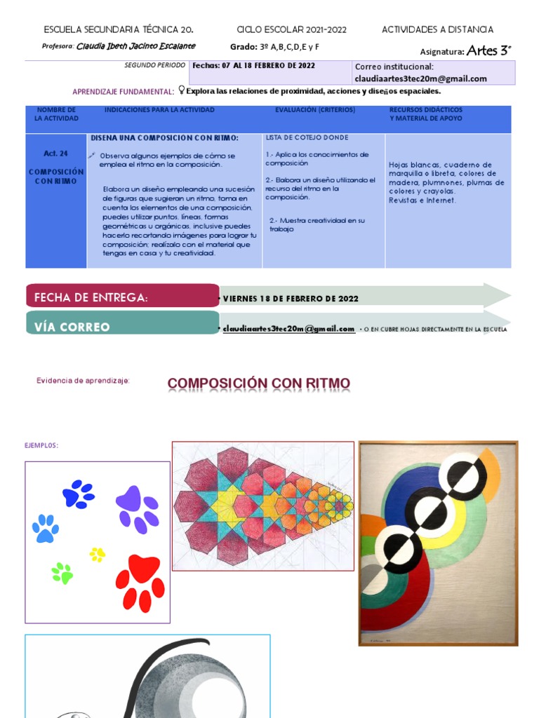 Actividades de Artes con Ritmo | PDF | Ritmo | Aprendizaje