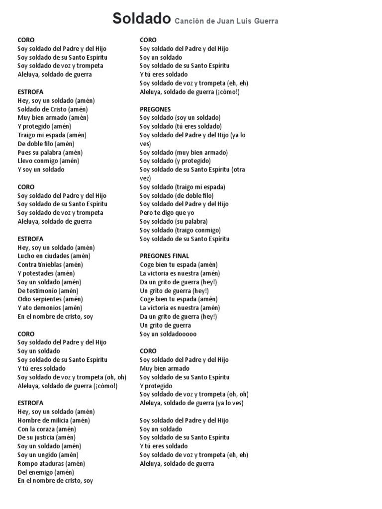 Soldado de Cristo - Letra de Canción | PDF