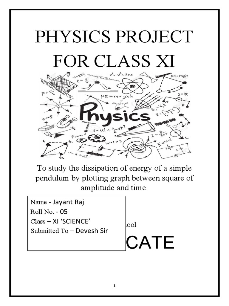 Physics Project | Download Free PDF | Pendulum | Oscillation
