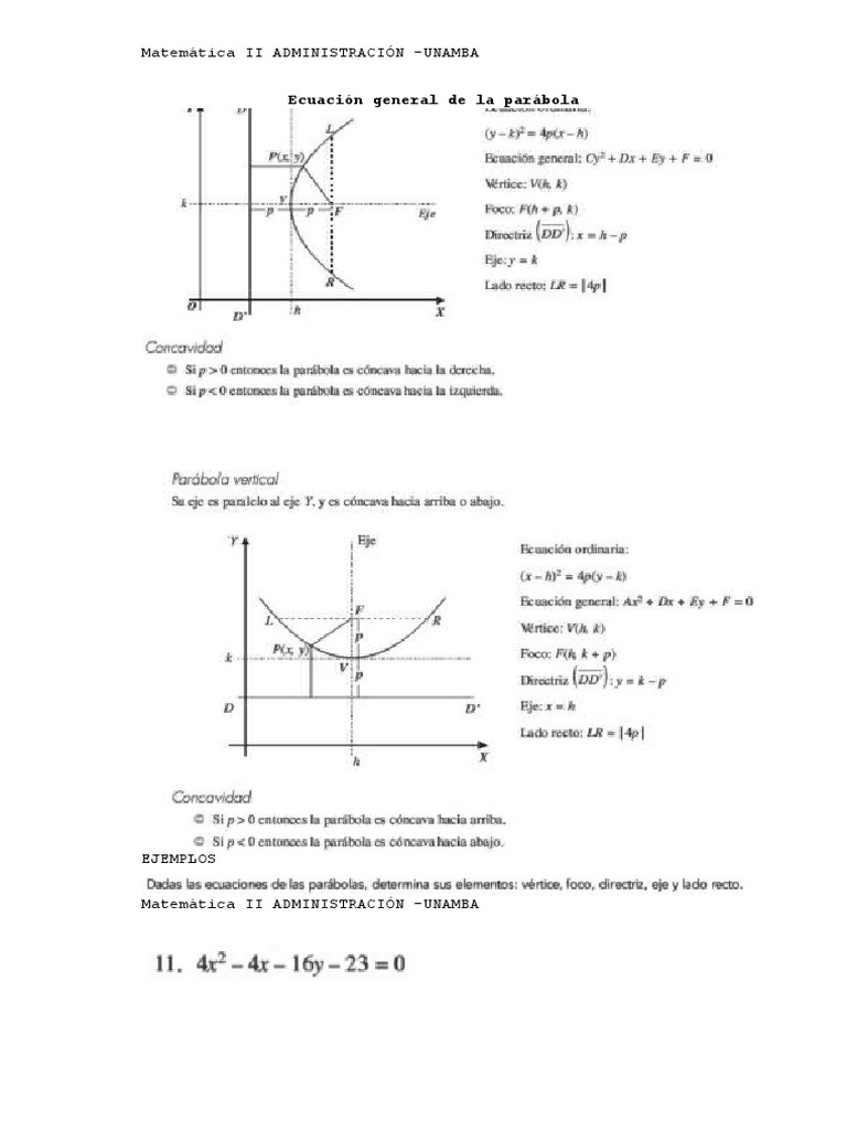 Ecuacion General de La Parabola | PDF