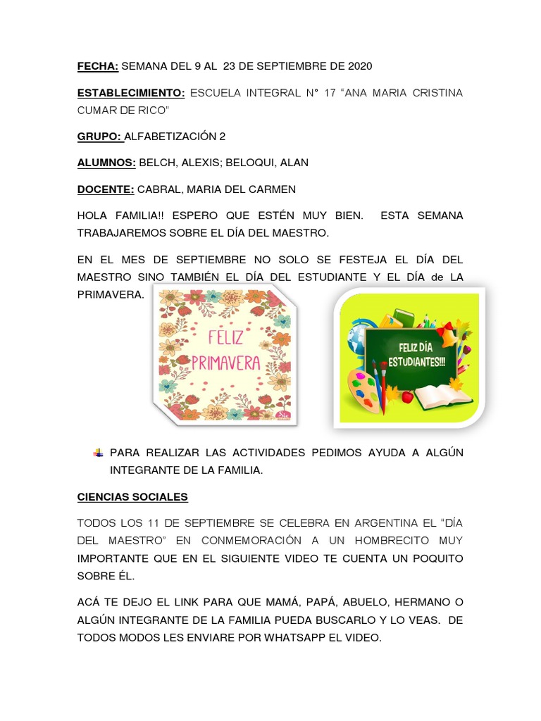 Actividades para el Día del Maestro | PDF | Salud y bienestar