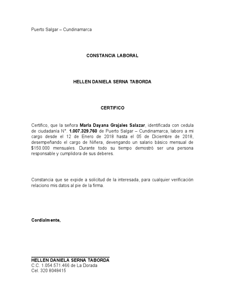 Contancia Laboral | PDF