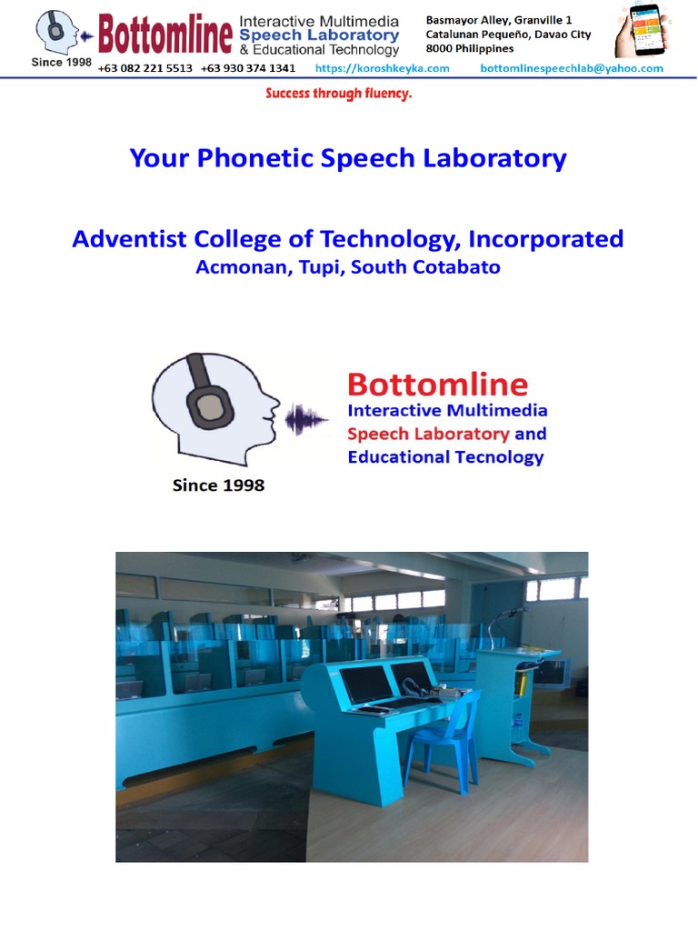 Adventist College of Technology, Incorporated. PHONETIC SPEECH ...