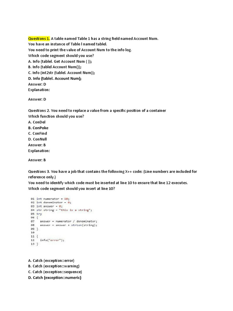 Questions AX (2012) | PDF | Microsoft Sql Server | Database Index