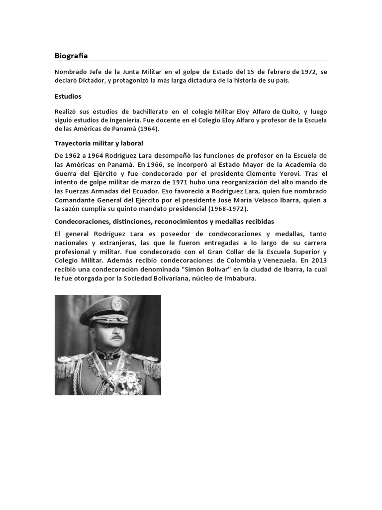 Biografía Guillermo Rodriguez Lara | PDF