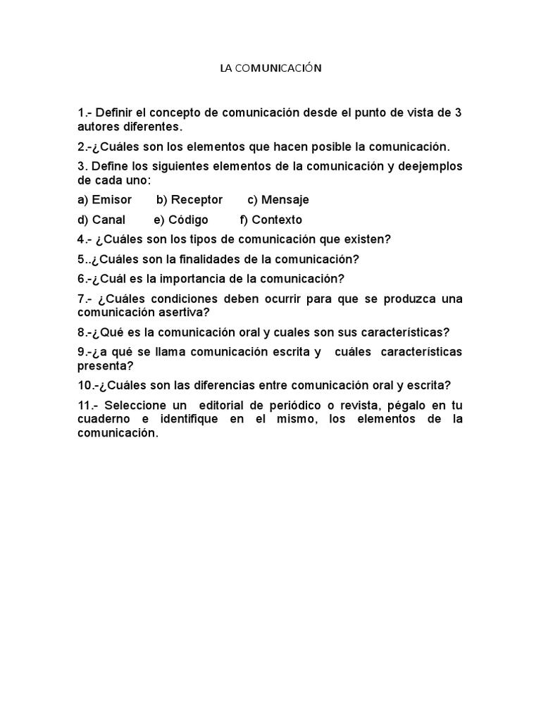 La Comunicación y Sus Elementos | PDF