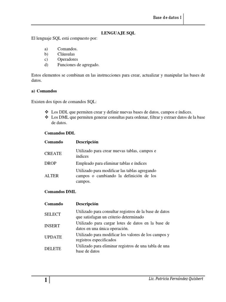 U5. Lenguaje SQL | PDF | SQL | Software de gestión de datos