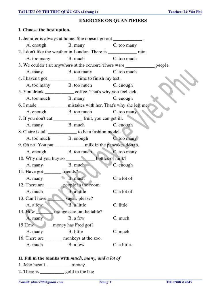 Exercise On Quantifiers | PDF