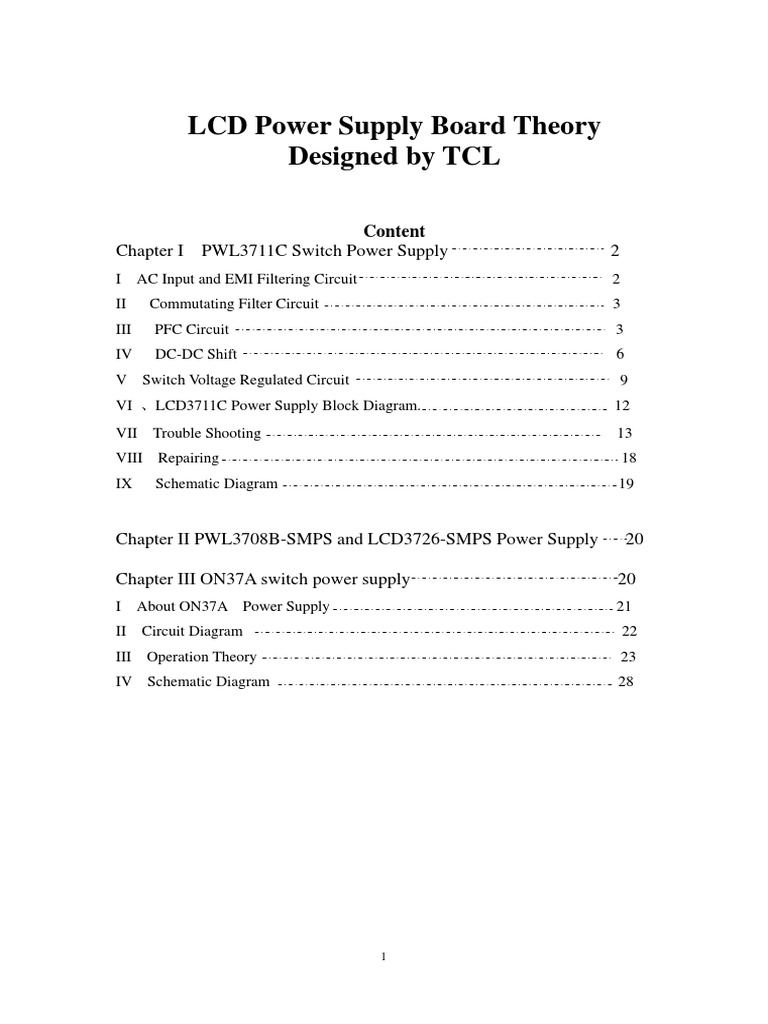 TCL LCD Power Supply Circuit Theory | Download Free PDF | Power Supply ... TCL LCD Power Supply Circuit Theory | Download Free PDF | Power Supply ...