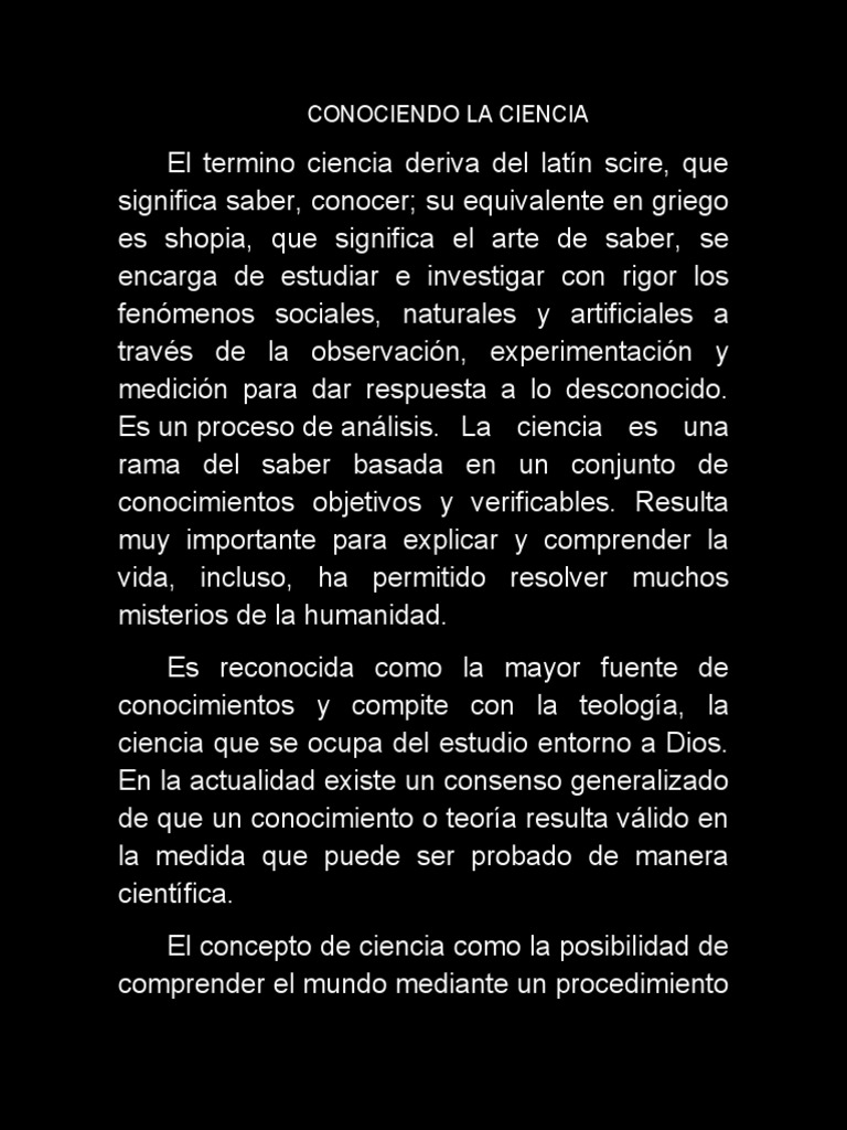 Conociendo La Ciencia | PDF | Science | Conocimiento Conociendo La Ciencia | PDF | Science | Conocimiento