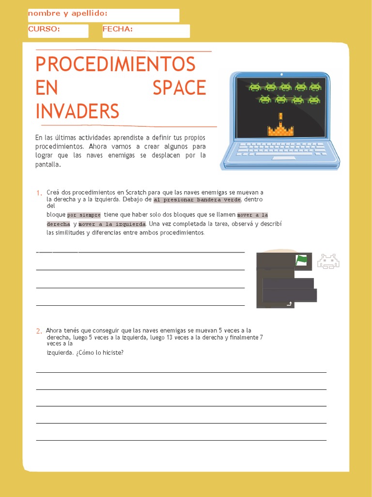 Procedimientos en Scratch para Space Invaders | PDF | Informática