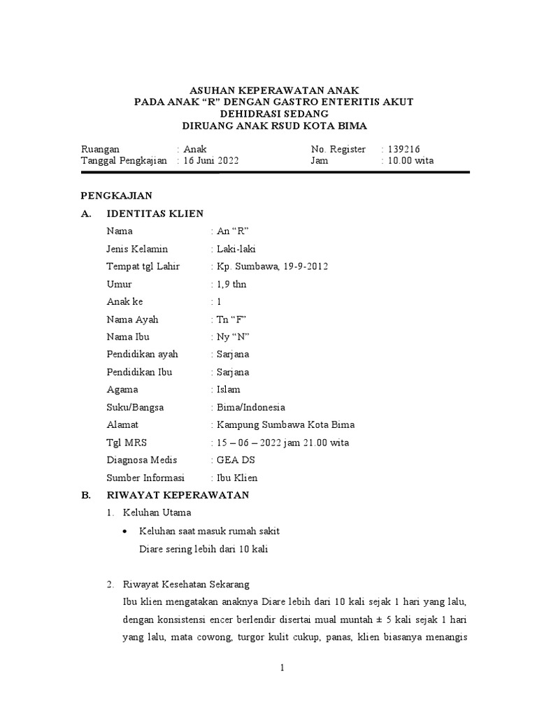 Askep Anak Gea Rsud Bima | PDF
