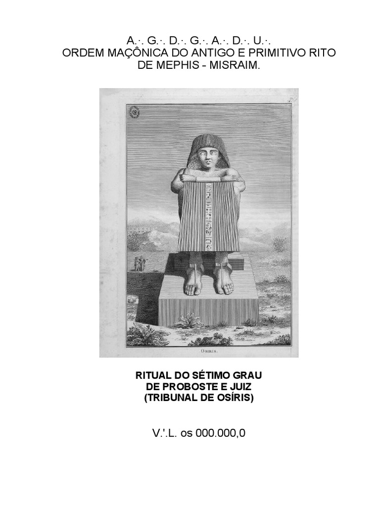 07 Grado 01 Ritual de Preboste y Juez - GN.PT | PDF | Ísis | Osíris