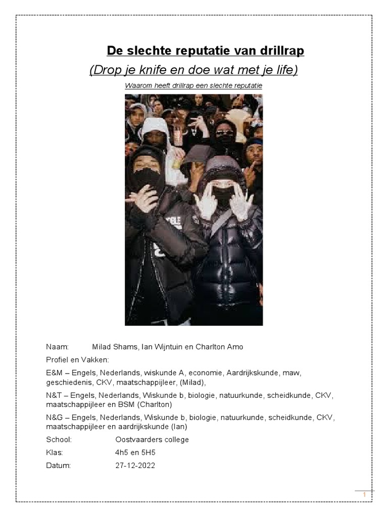 Final Version - de Slechte Reputatie Van Drillrap | PDF