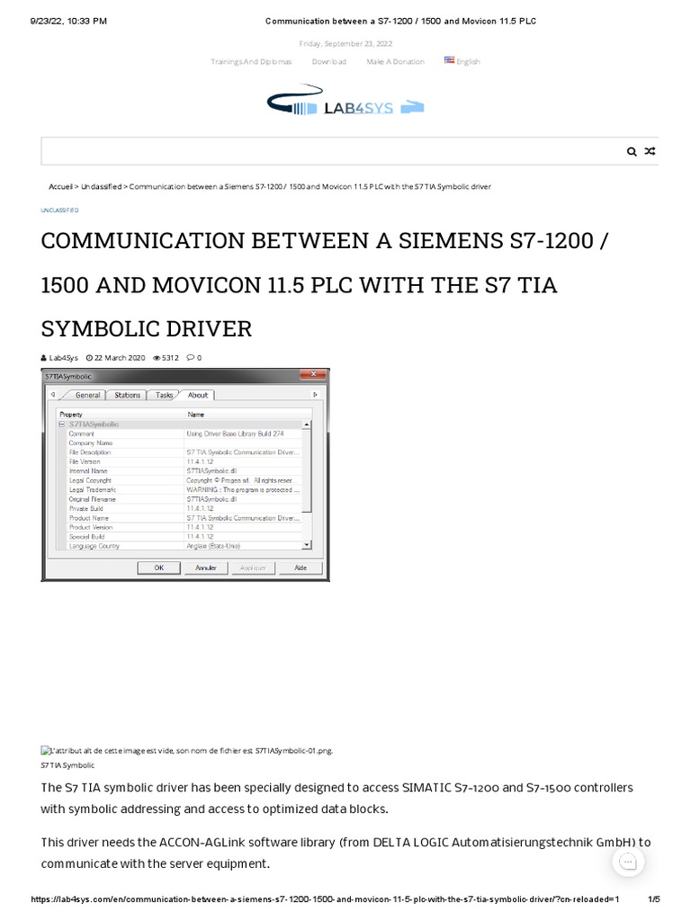 Communication Between A S7-1200 - 1500 and Movicon 11.5 PLC | PDF | Programmable Logic ...