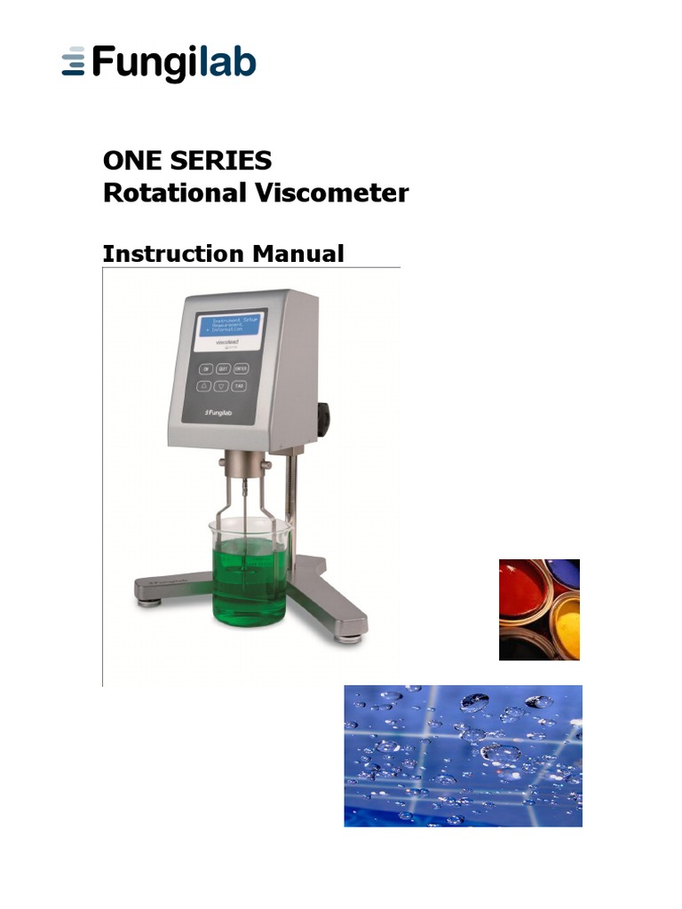 Manual Viscosimetro Fungilab Viscolead ONE en | PDF | Viscosity | Menu ...