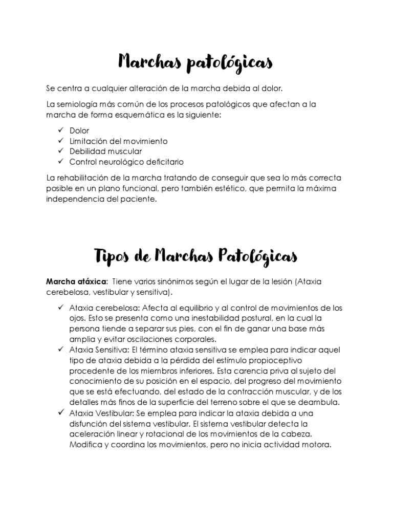 Marchas Patológicas | PDF | Distonia | Especialidades Medicas