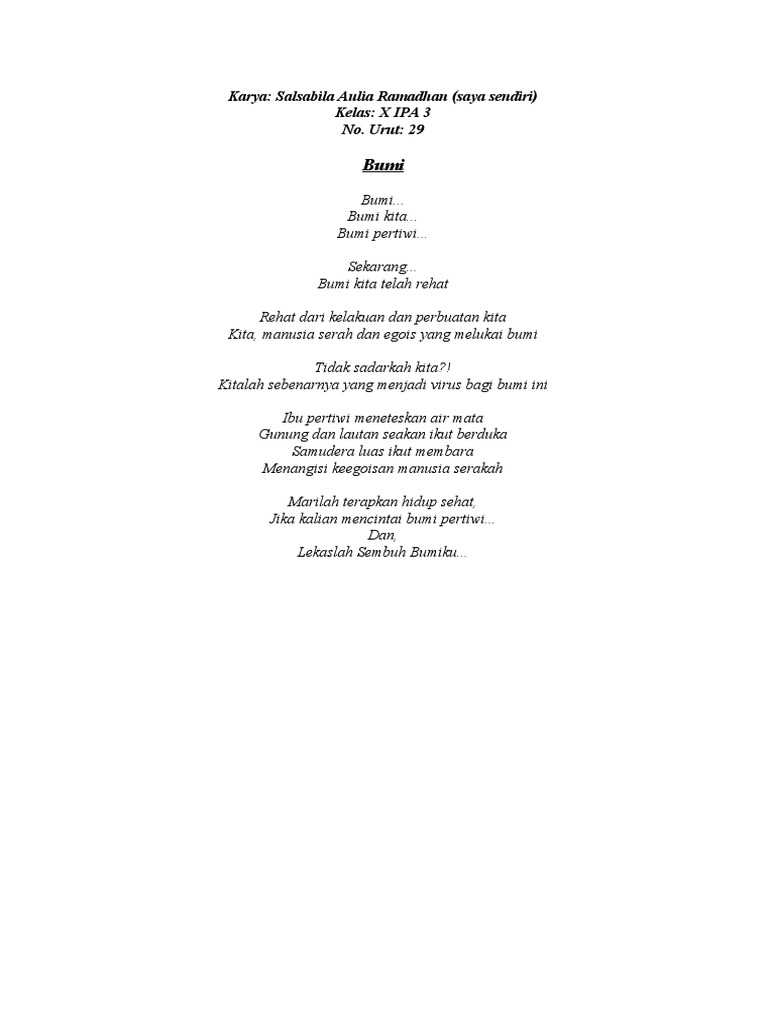 Puisi Bumi | PDF