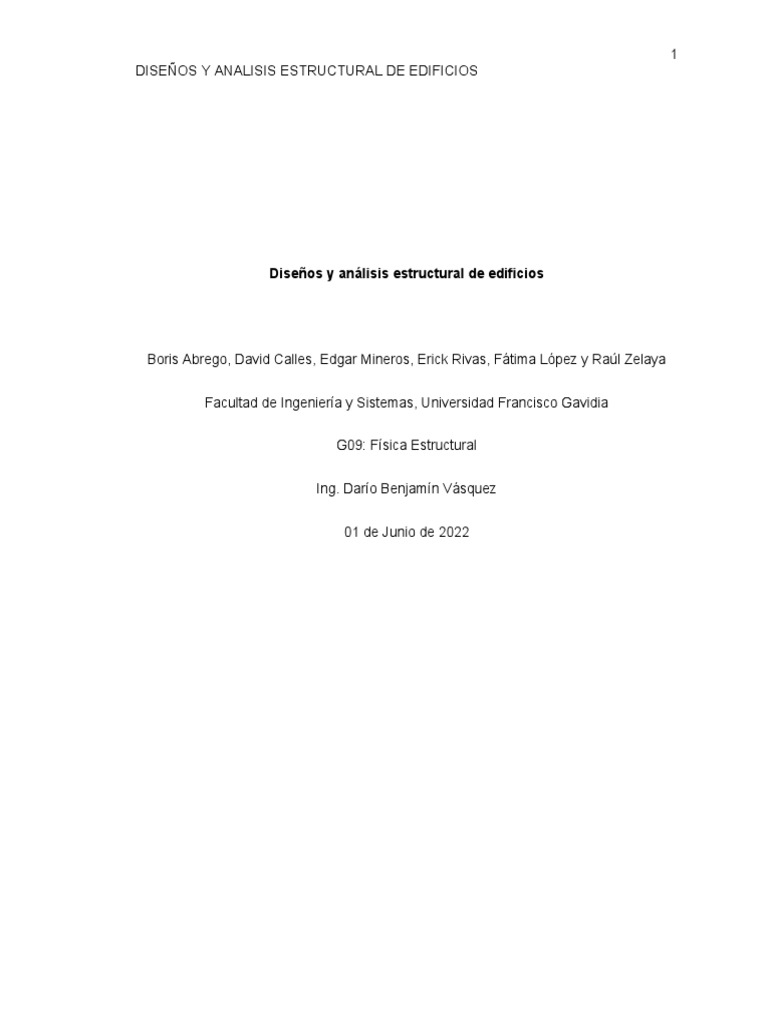 Diseño y Analsis Estructural de Edificios | PDF | Análisis estructural | Elasticidad (Física)