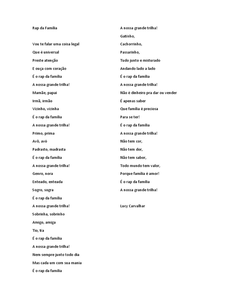 Rap Da Família | PDF
