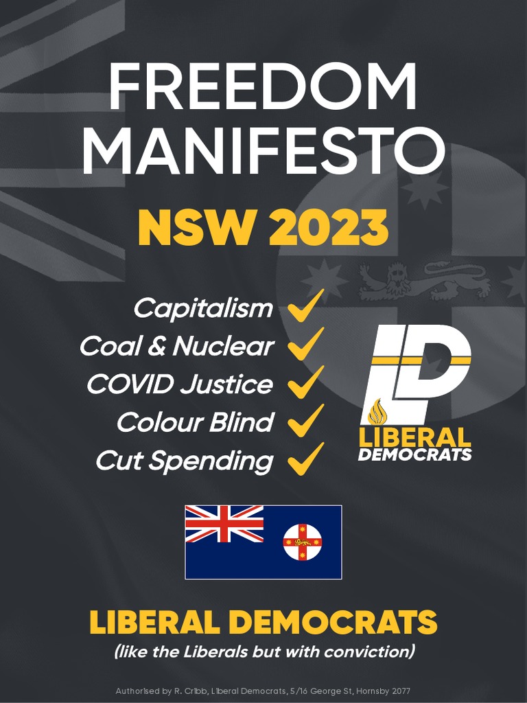 Freedom Manifesto - Liberal Democrats - NSW 2023 - V7.5 | Download Free ...