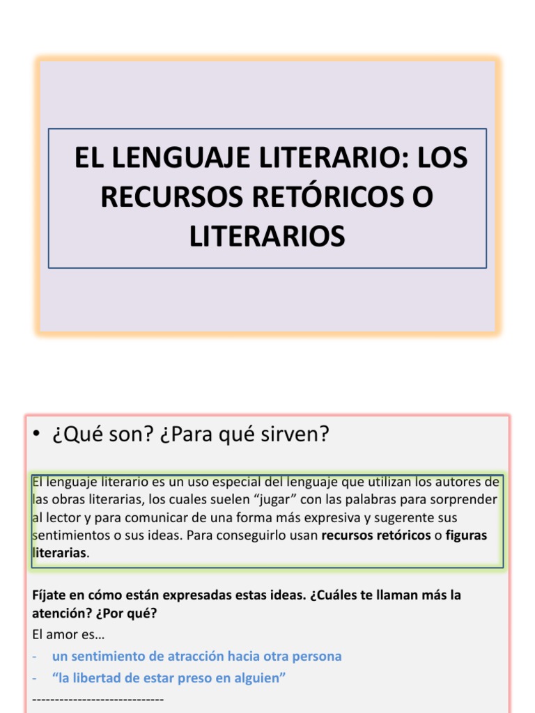 Los Recursos Retóricos | PDF | Metáfora | Lingüística