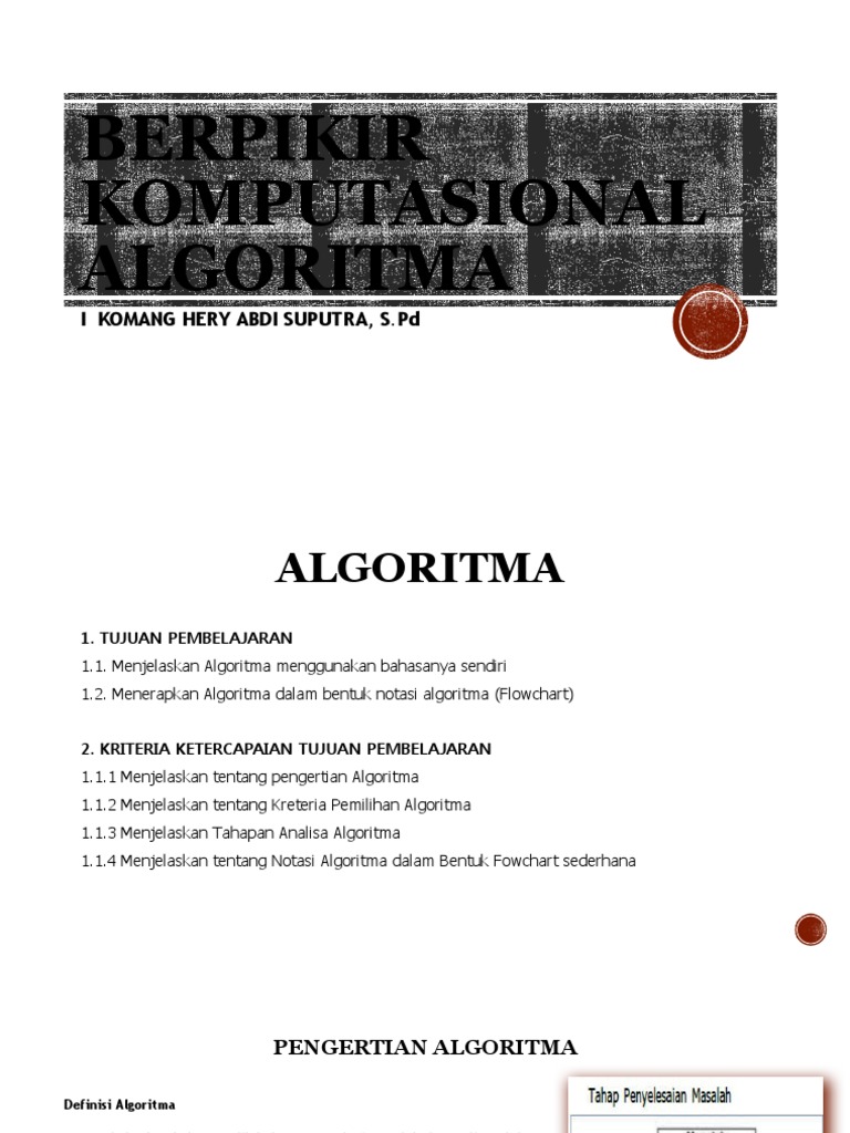 01 Berpikir Komputasional-Algoritma | PDF