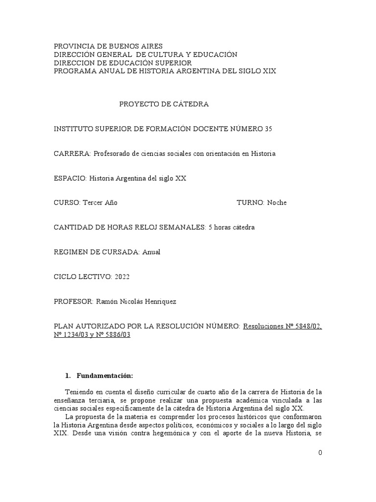 Parcial Proyecto Terciario | PDF | Maestros | Argentina
