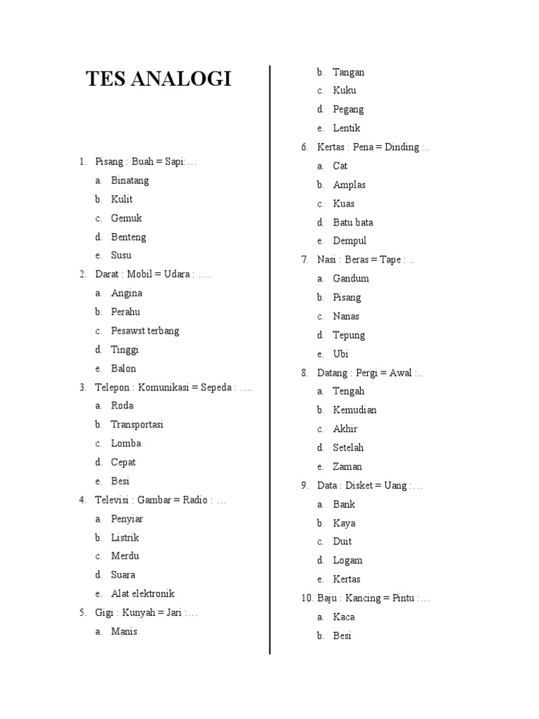 Tes Analogi | PDF