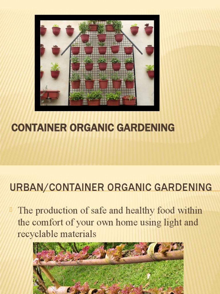 Urban Container Organic Gardening Guide | PDF | Compost | Organic ...
