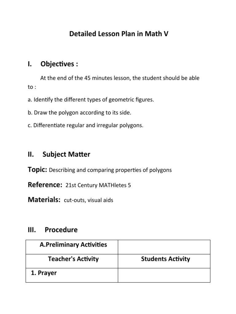 Math V: Exploring Polygons | PDF | Career & Growth | Teaching Methods & Materials