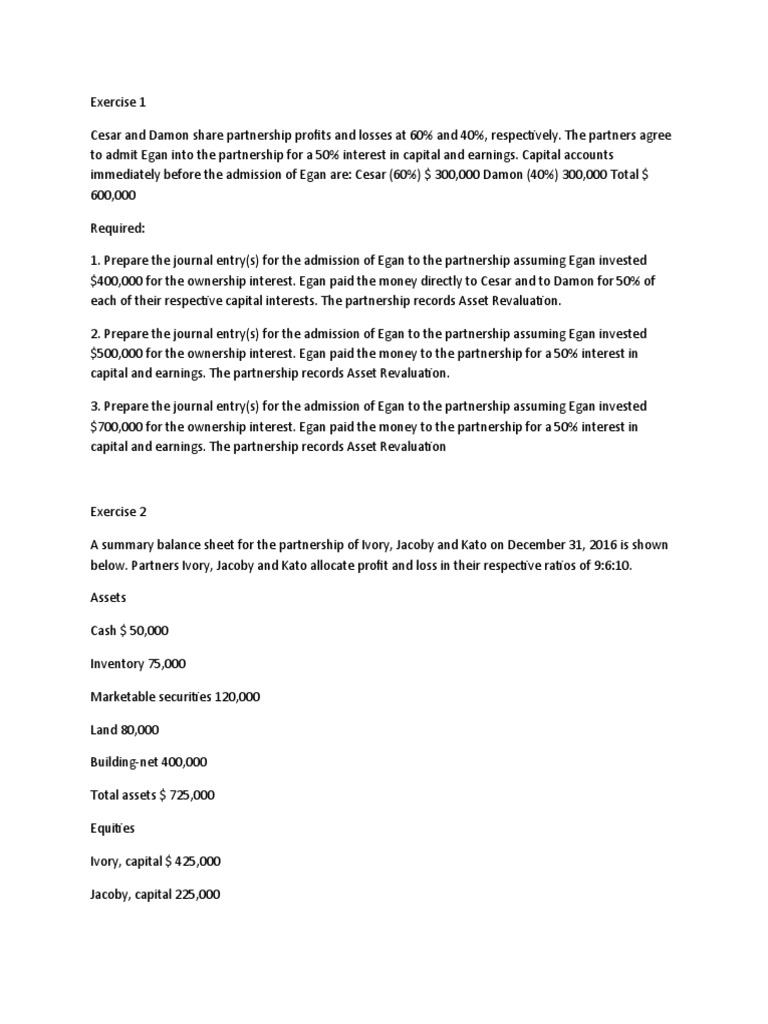 Partnership DIssolution Assignment | Download Free PDF | Partnership | Equity (Finance)
