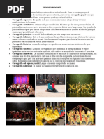 Tipos de Coreografía en Danza | PDF | Bailes | Coreografía