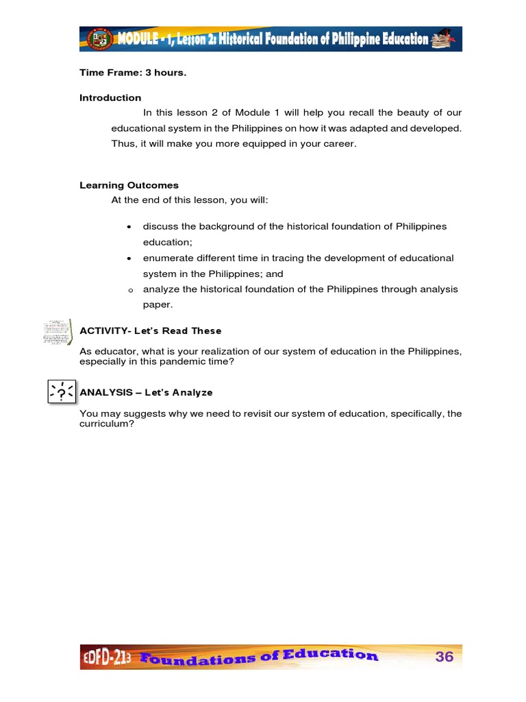 EDFD 213 - Module-1-Lesson-2. | PDF