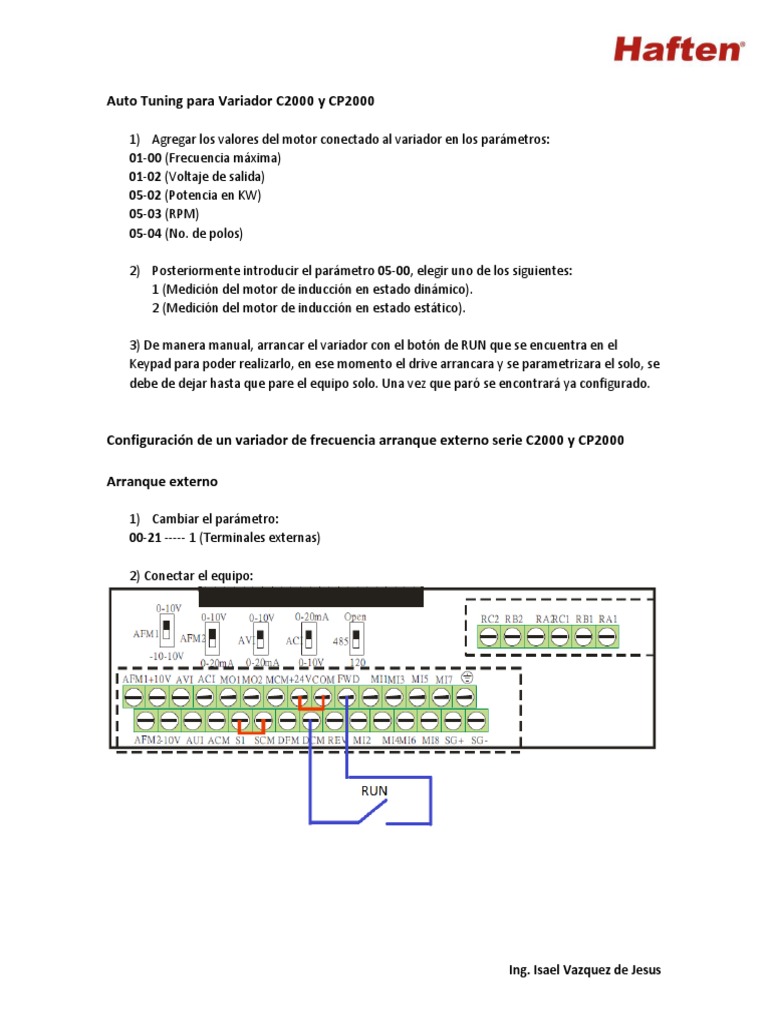 Configuración de Señales Externas Variadores C2000 y CP2000 | PDF