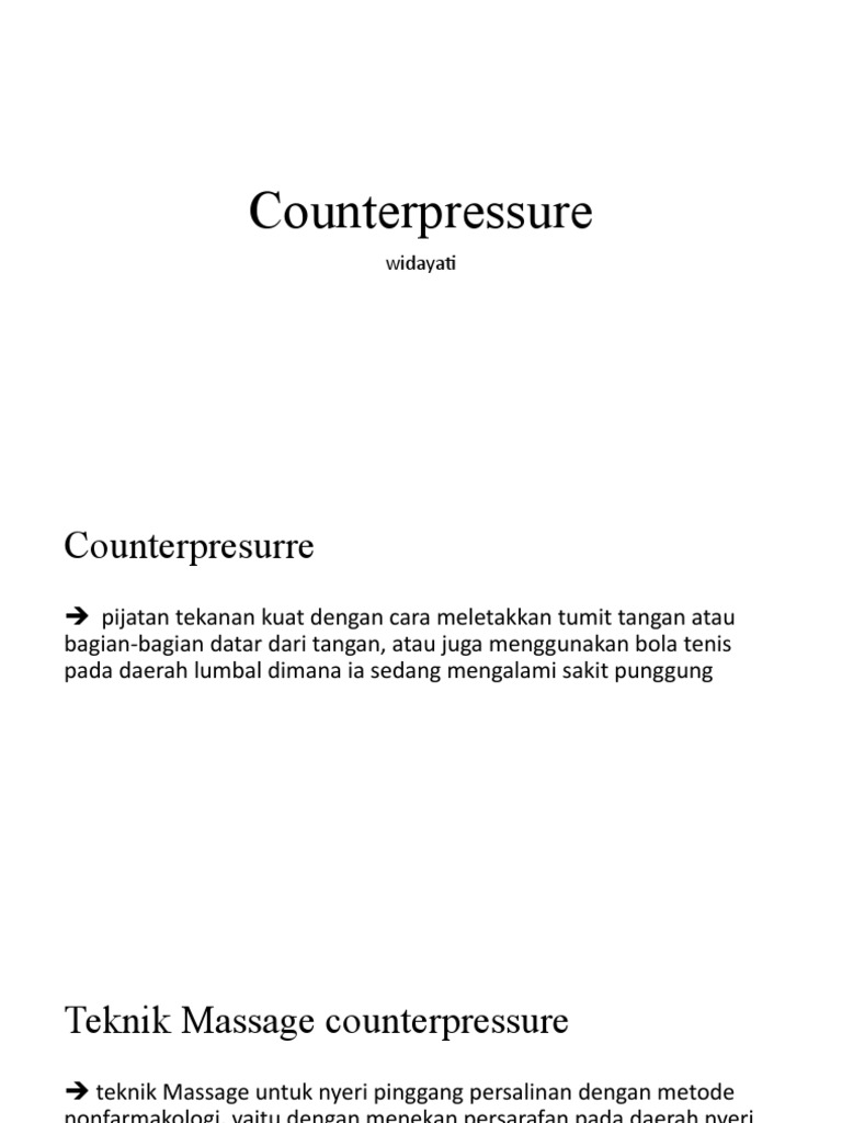 Teknik Counterpressure Persalinan | PDF | Kesehatan Holistik